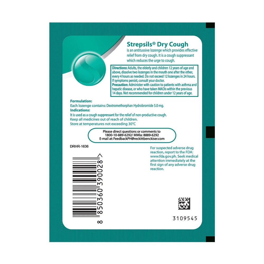 Strepsils Dry Cough Medicine Lozenges Pack of 6s for Cough | Shopee ...