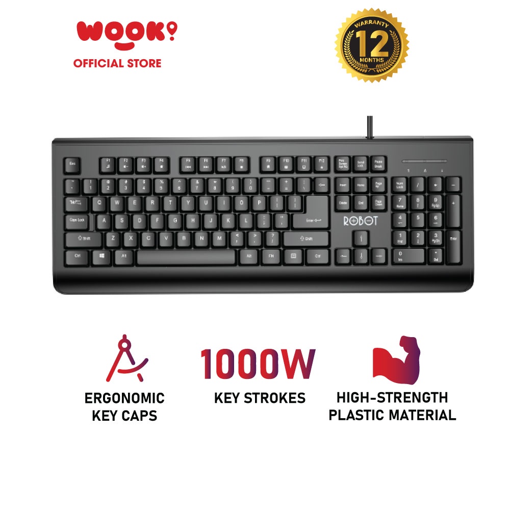 ROBOT RK20 Wired Keyboard Portable Mini Office Wired Keyboard Ultra ...