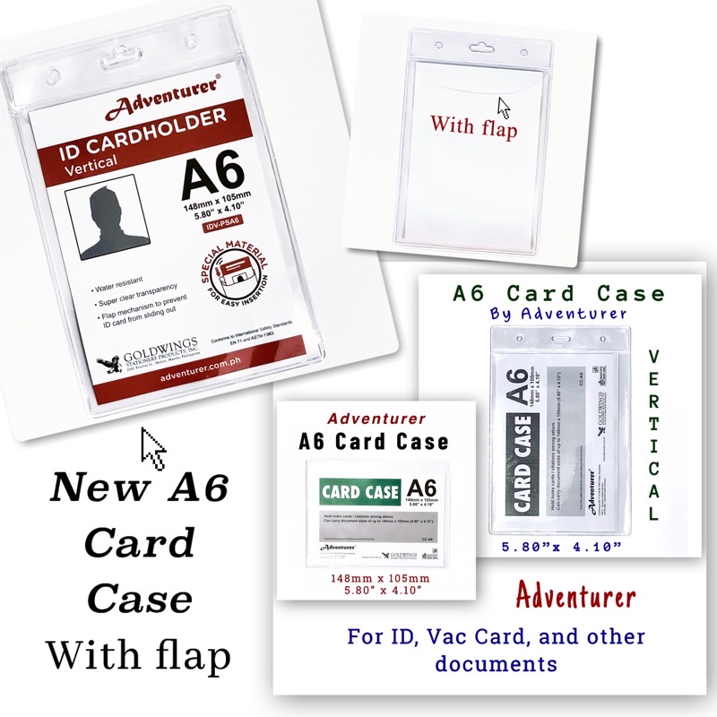 A6 ID plastic Card Case vertical and horizontal with or without flap 5 ...