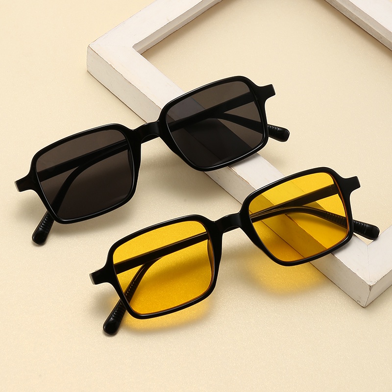 new retro square men women fashion sunglasses small thin frame outdoor ...