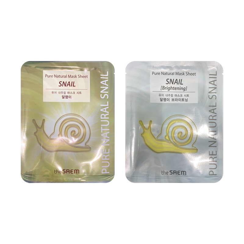THE SAEM Pure Natural Mask Sheet Snail / Snail Brightening(EXP 2022.May ...