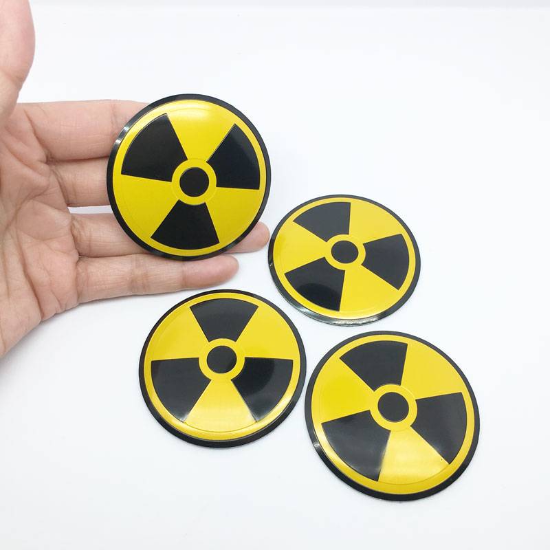 4pcs 56mm car styling Radioactive Warning Atomic Nuclear Radiation ...