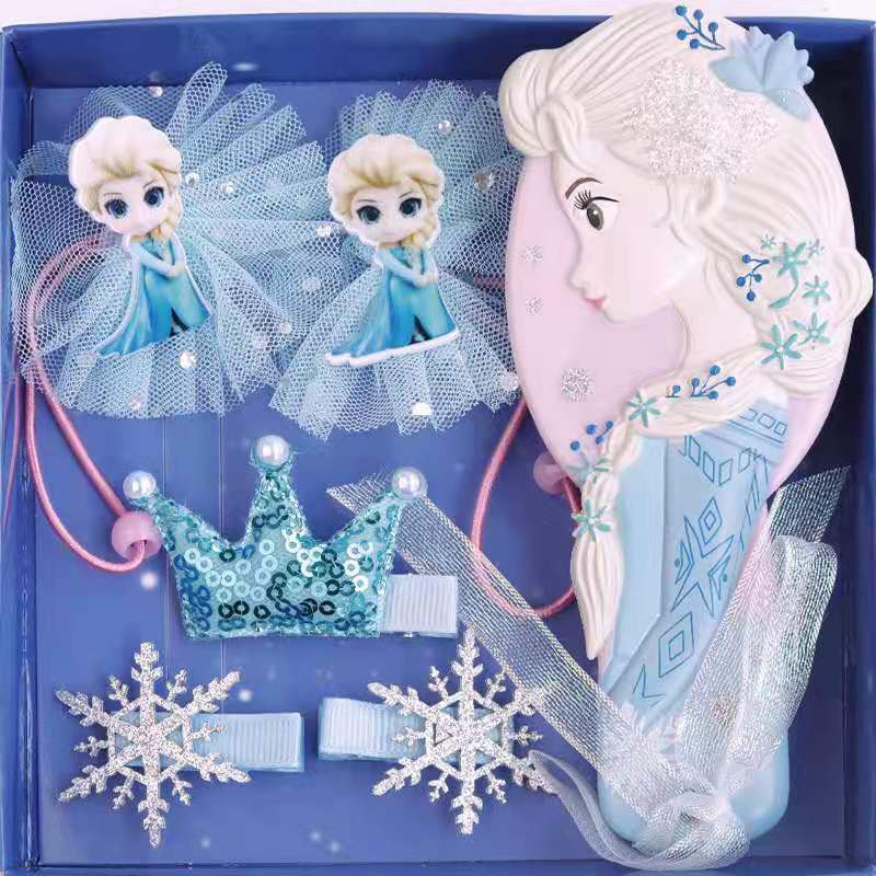 suits of Frozen girl frozen hair accessories set princess Aisha comb ...