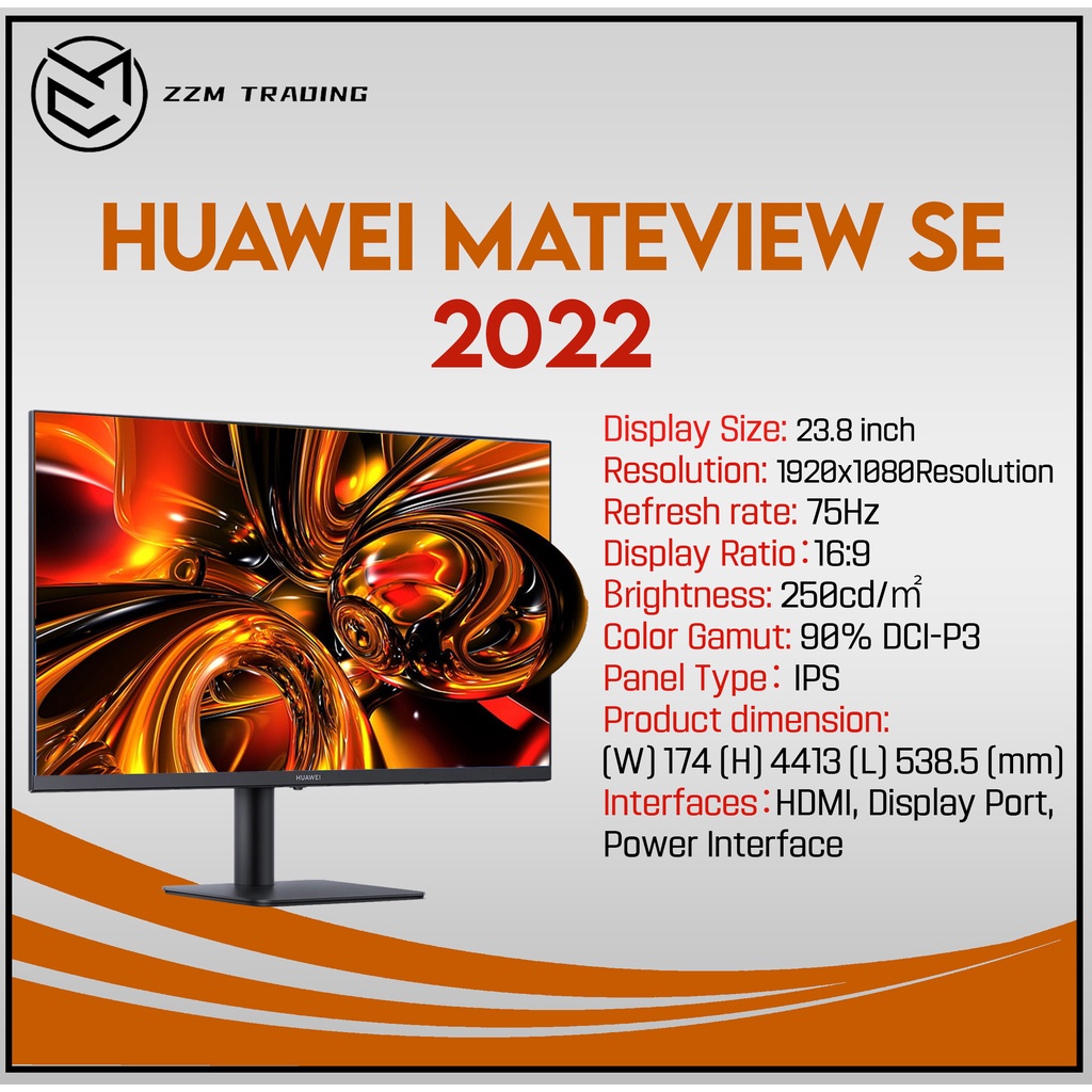 HUAWEI MateView SE 2022 Monitor 23.8 inch 1920x1080 (FHD) 75Hz 90% DCI ...
