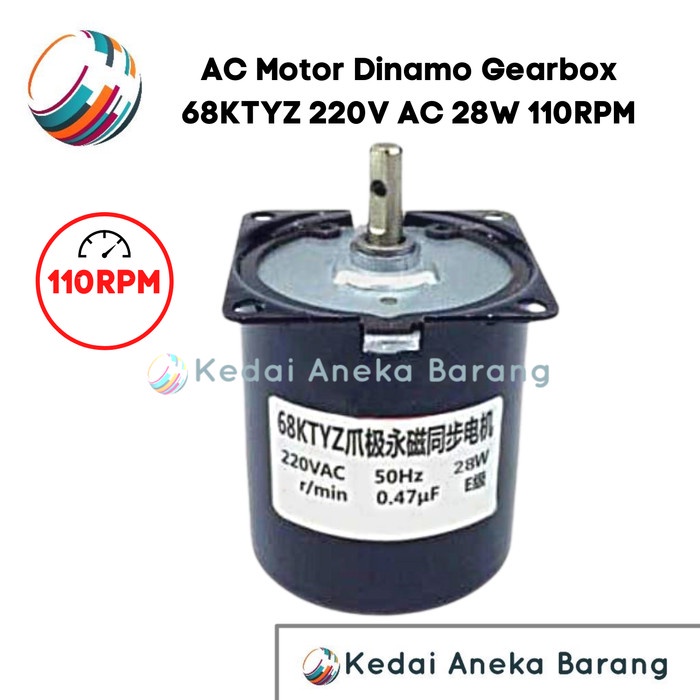 MESIN AC Gear Gear Gearbox Dynamo Motor 68KTYZ 220V 110RPM 28W Single ...