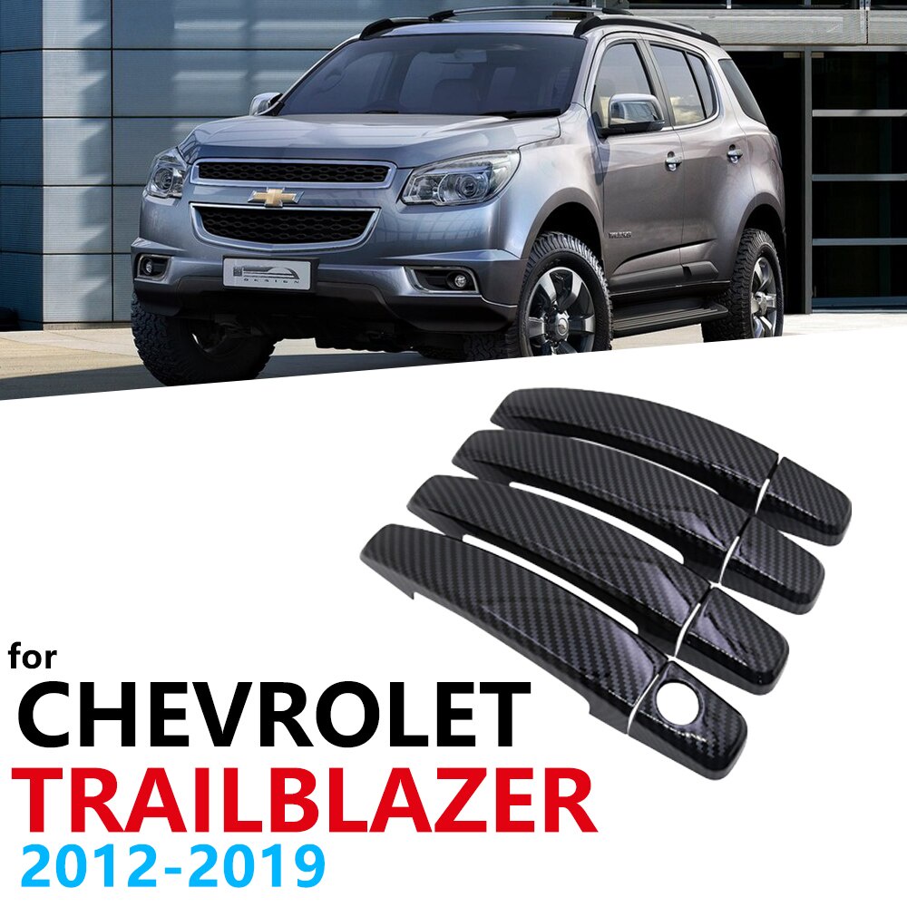 Gloss Black Carbon Fiber Door Handles Cover for Chevrolet TrailBlazer ...