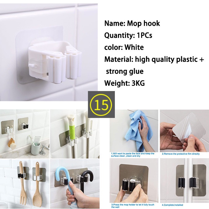 【TOP“1”】Wall Hooks, Multipurpose Wall Mounted Hook Household Storage ...