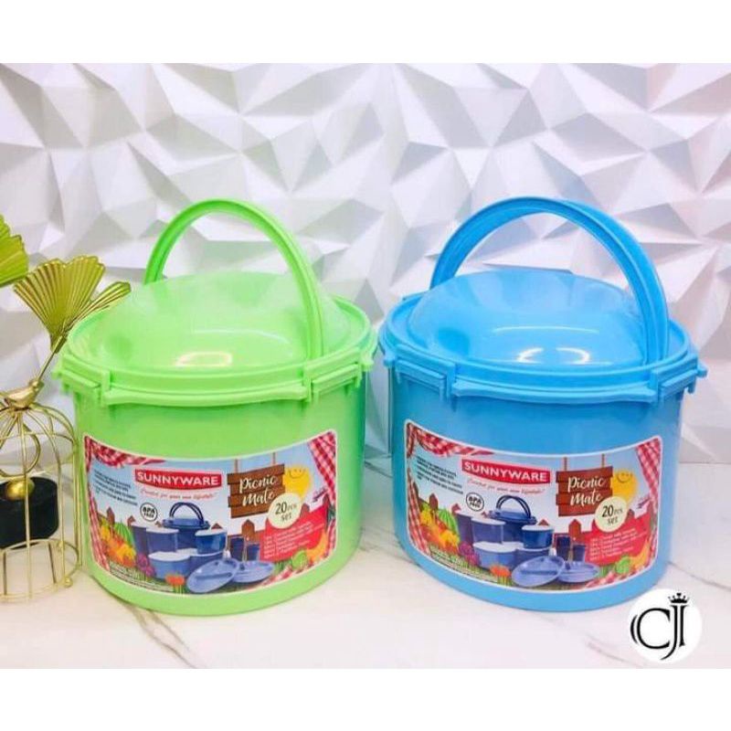 SUNNYWARE PICNIC MATE 20PCS SET(EASY TO CARRY) | Shopee Philippines