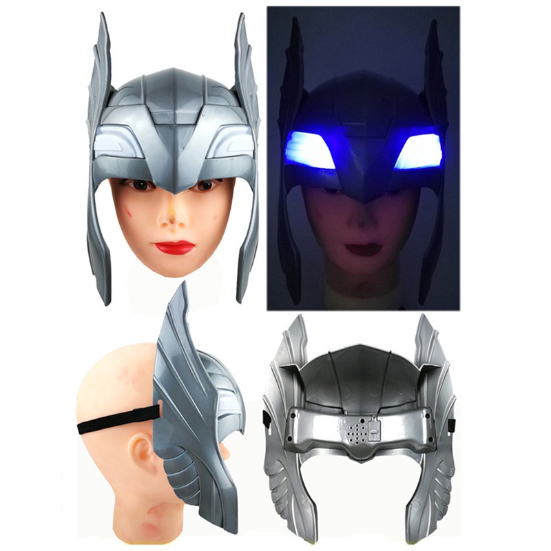 Cosplay Marvel Thor Helmet LED Light Thor Mask Superhero Figurine Model ...