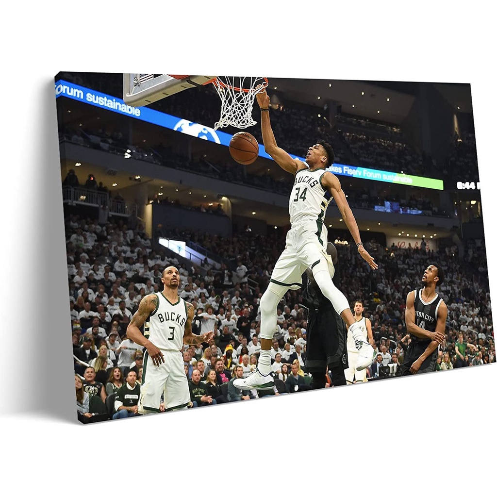 Giannis Antetokounmpo Poster Canvas Print Wall Art Basketball MVP FMVP Letter Bro Slamdunk ...