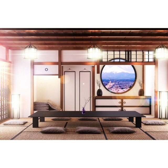 Retro Wooden House Korean Japan Building Photophone Cherry Room ...