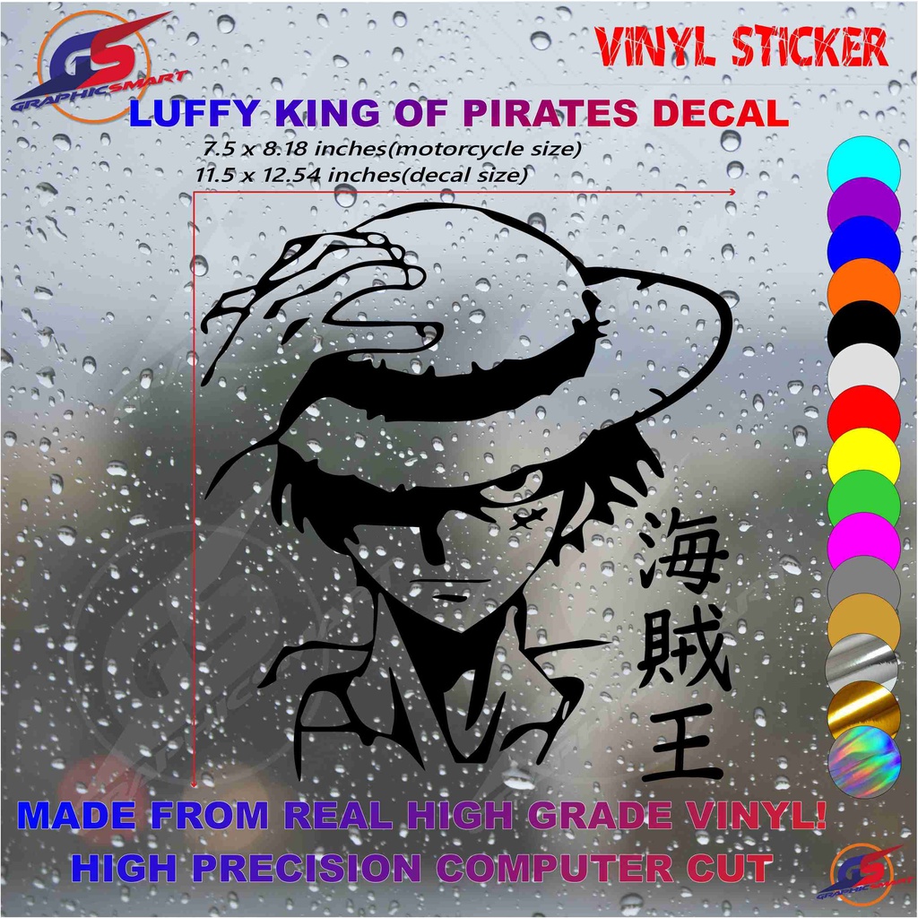 JDM Luffy King of Pirates Japanese Vinyl Decal Sticker For All Vehicles ...