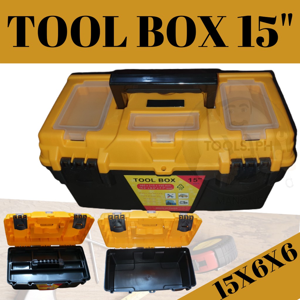 Jrshopeeph 15" Tool Box 15X6X6 Made With Supple Plastic Tools Organizer ...