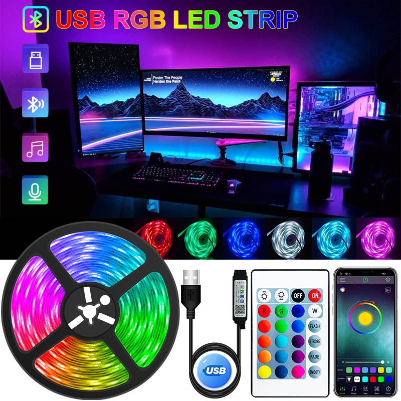 2835 LED Strip Light USB Bluetooth RGB 5V LED RGB Lights Flexible LED ...