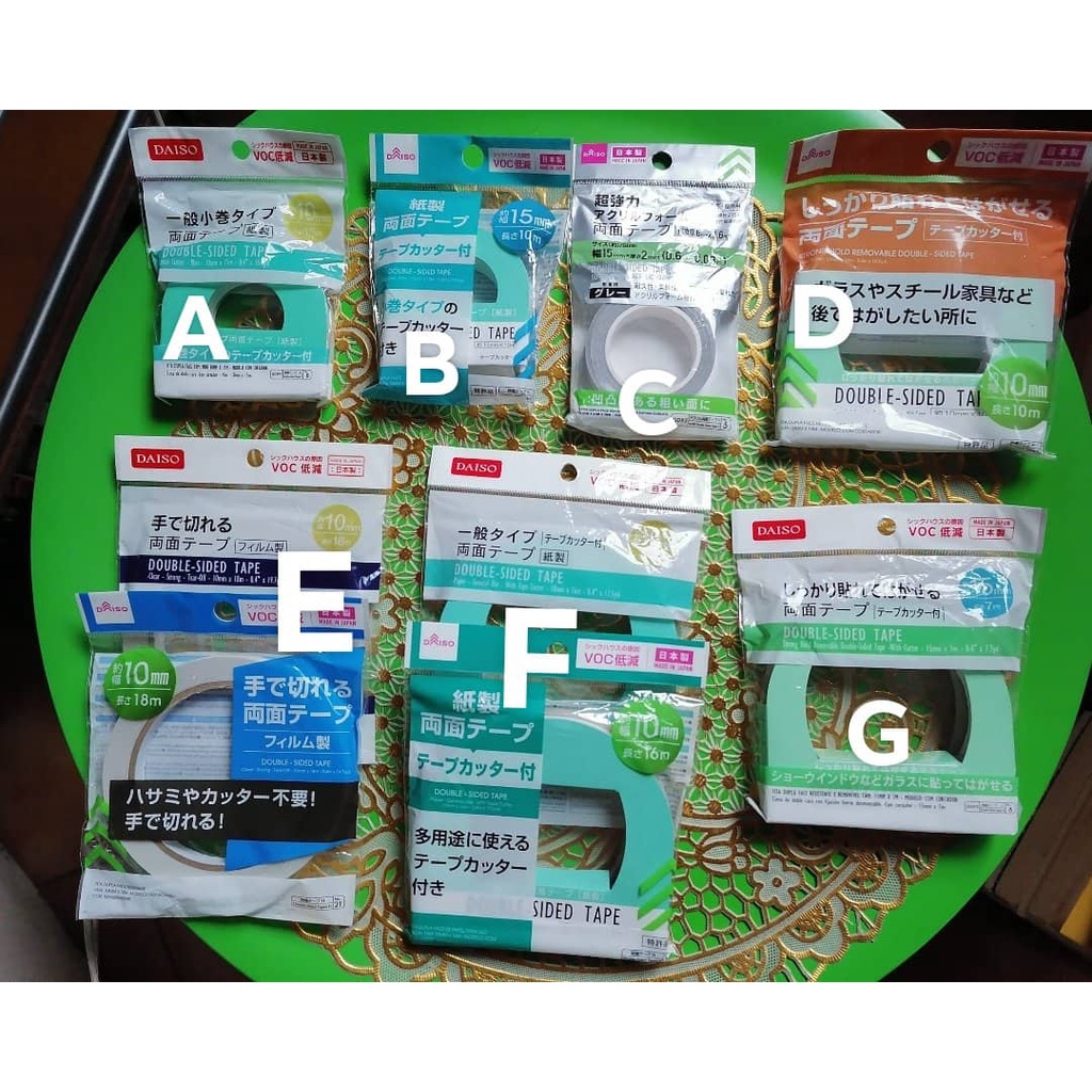 Daiso Japan Double Sided Tape Adhesive Strong Acrylic Foam Tape With ...