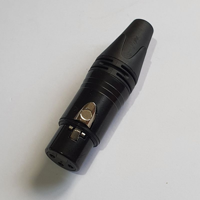 HITAM Xlr MK Tech 3 pin female, Canon 3 pin (black gold plated ...