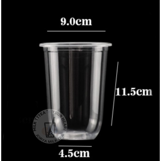 50pcs 90mm Milk Tea Cup PP U cup Plastic Cup Coffee Cup Juice Cup With Lid 360ml/500ml/700ml ...