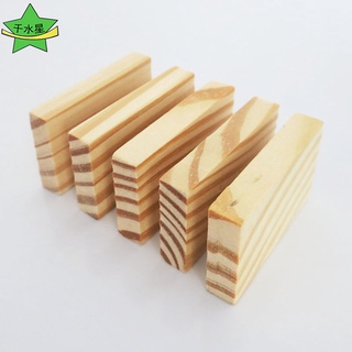 ☃10 pieces of pine wood blocks hand-assembled diy wooden small building ...