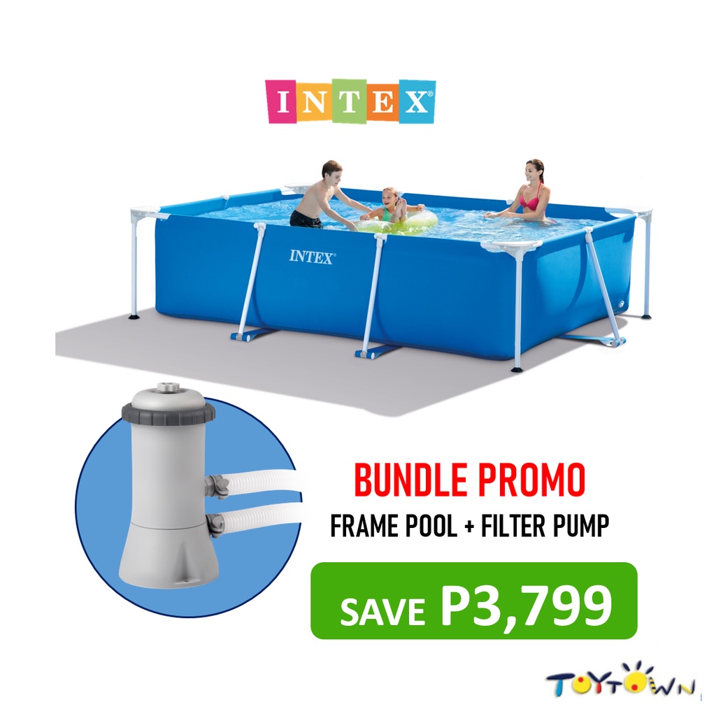 Intex® - Rectangular Frame Pool (3m x 2m x 75 cm) + Filter Pump Bundle ...