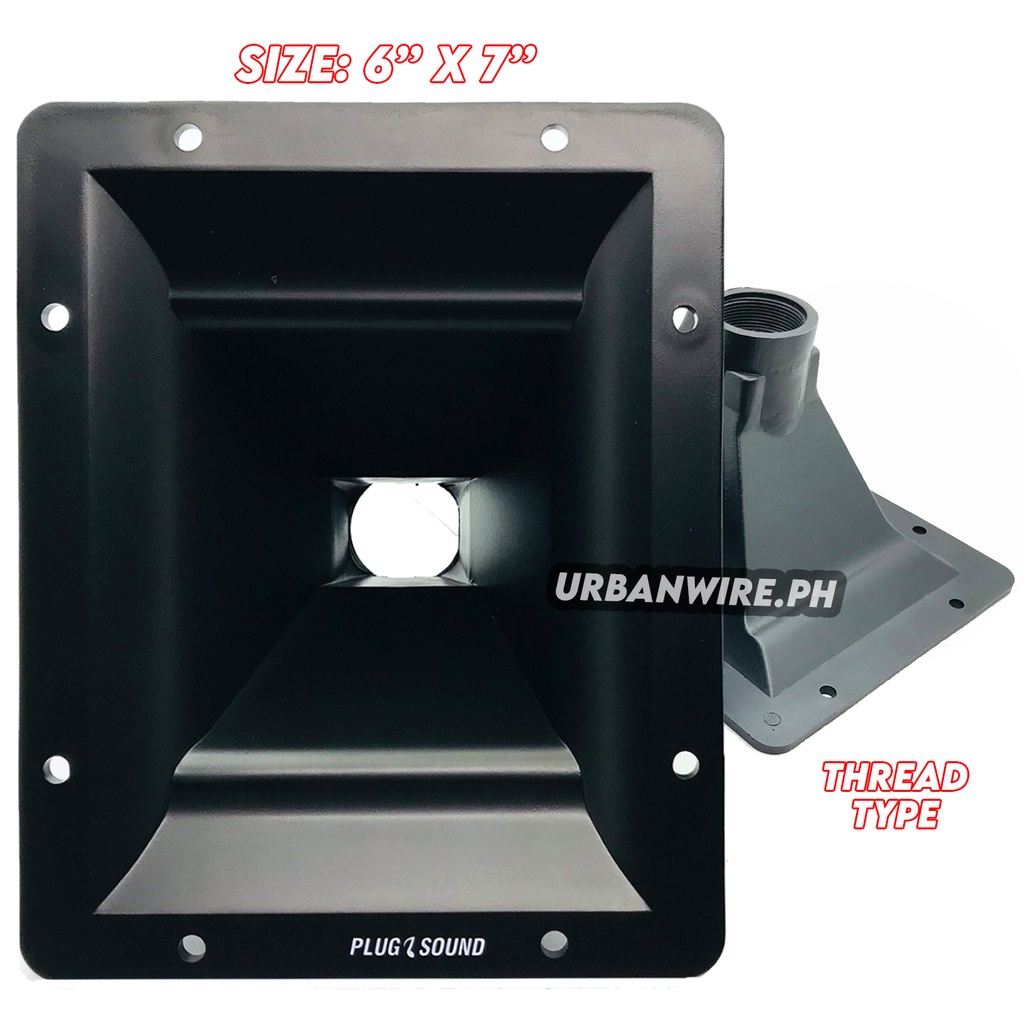 🟦Plastic Horn 6"X7" Curved Horn Thread Type For Tweeter Compression ...
