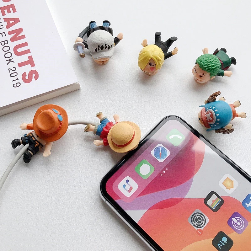 ONE PIECE Cable Bite Protector Winder/Luffy Cute Data Line Protective ...