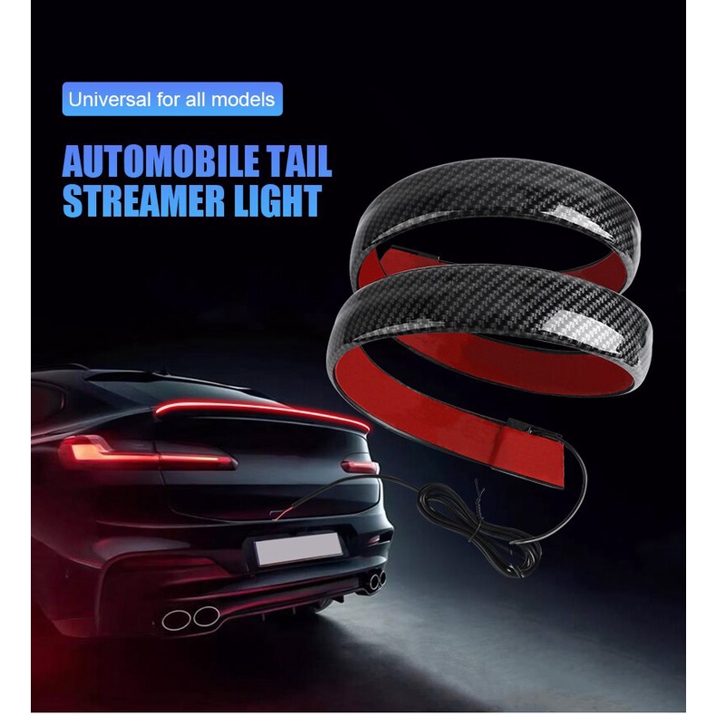 130cm Flexible Car Trunk Tail Brake Light Spoiler Waterproof 12V LED ...