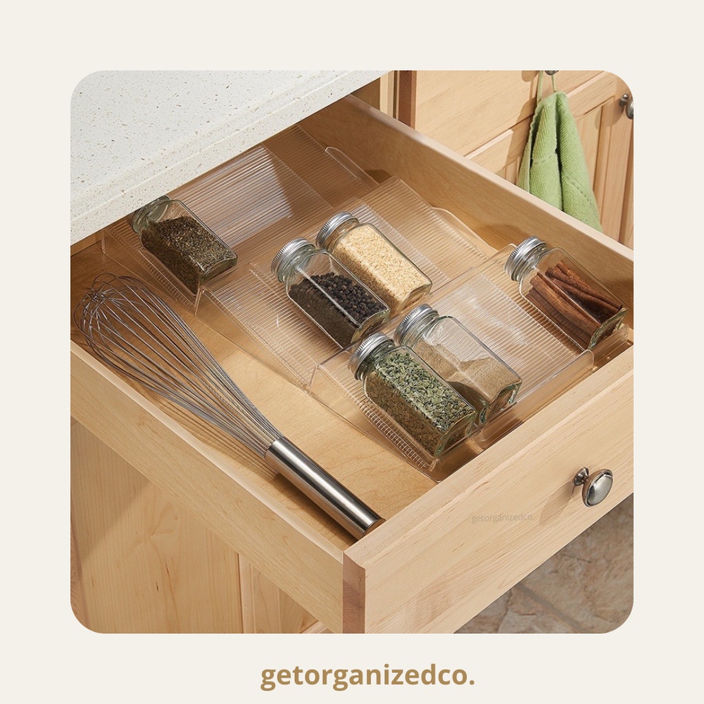Expandable Acrylic Slanted Three-layer Ladder Seasoning Kitchen Spice ...