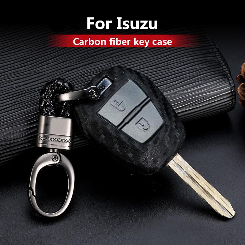 Carbon Fiber Pattern Car Key Cover For Isuzu Dmax Mux Truck 2 Buttons ...