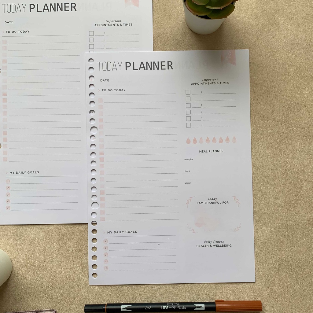 Loose leaf / Fill binder B5 Today Planner 25 Sheets 100 gsm | Shopee ...