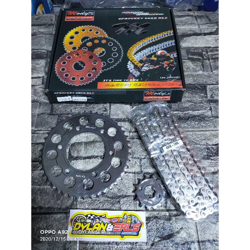 MODY5 CHAIN SET FOR SNIPER 150 / SNIPER 155 (14 43 428)(14 48 428 ...