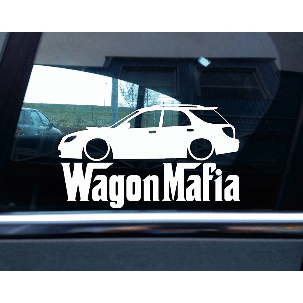 Lowered WAGON MAFIA car sticker - based on Subaru Impreza Hawk Eye WRX ...