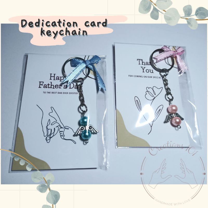 Dedication Angel Keychain Card for birthday, souvenir, gift, wedding ...