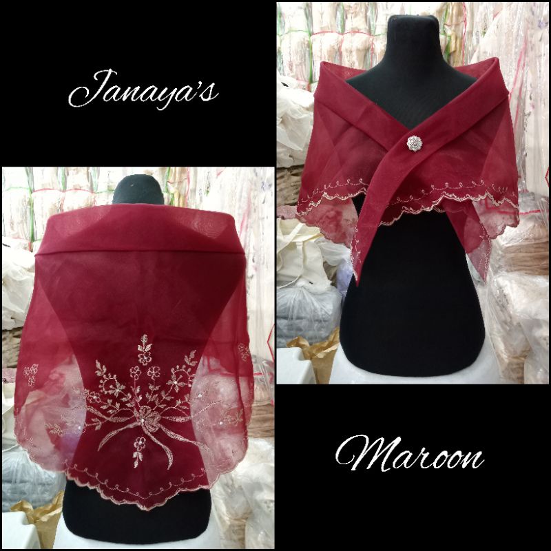 Filipiniana Alampay/ Shawl Embroidery Design (Brooch not included ...