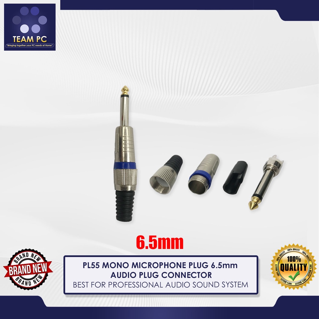 PL55 MONO MICROPHONE PLUG 6.5mm AUDIO PLUG CONNECTOR, BEST FOR ...