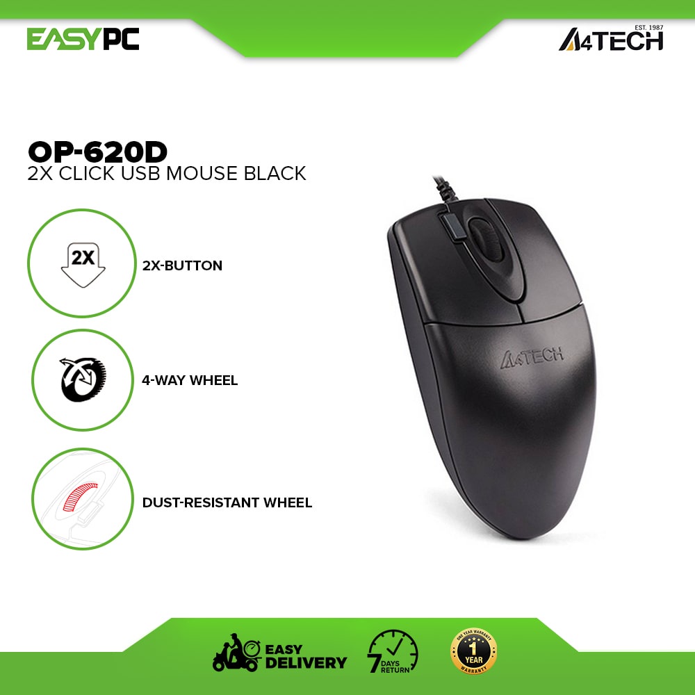A4Tech OP-620D 2x click Mouse Usb, Plug and Play Mouse,A4 Tech OP620D ...