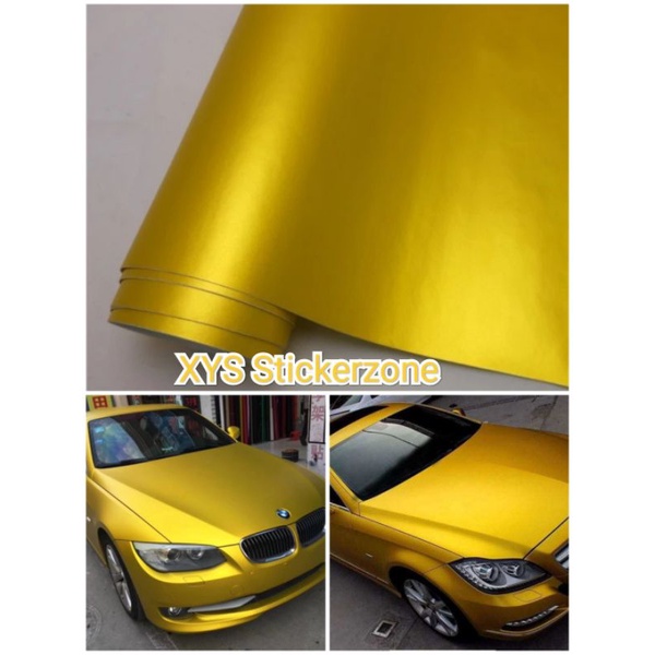 Matte chrome metallic gold/Satin gold wrap sticker | Shopee Philippines