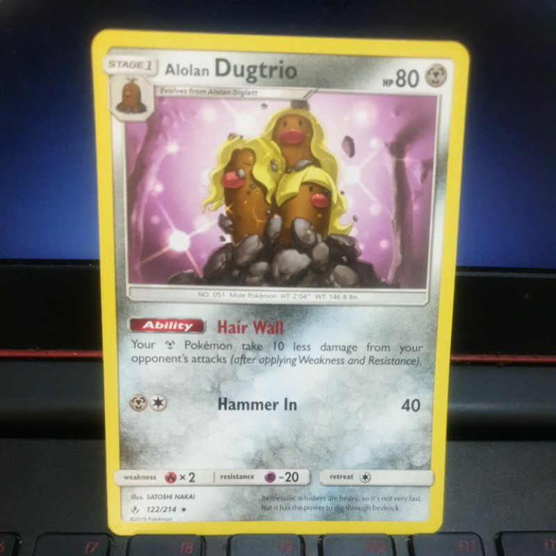 Alolan Dugtrio - 122/214 - Rare Sun & Moon: Unbroken Bonds Singles | Shopee Philippines