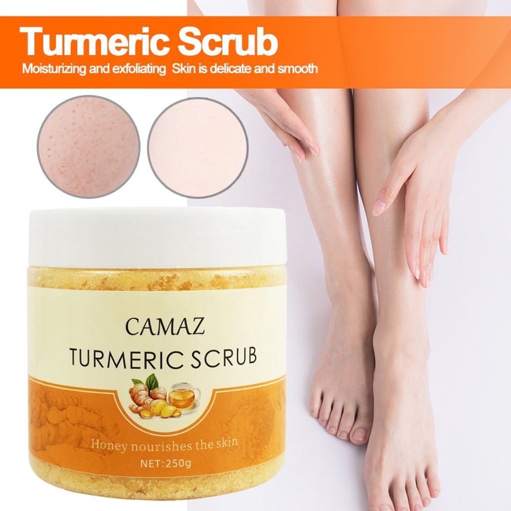 250g Turmeric Body Scrub with Natural Salt for Exfoliating Moisturizing ...