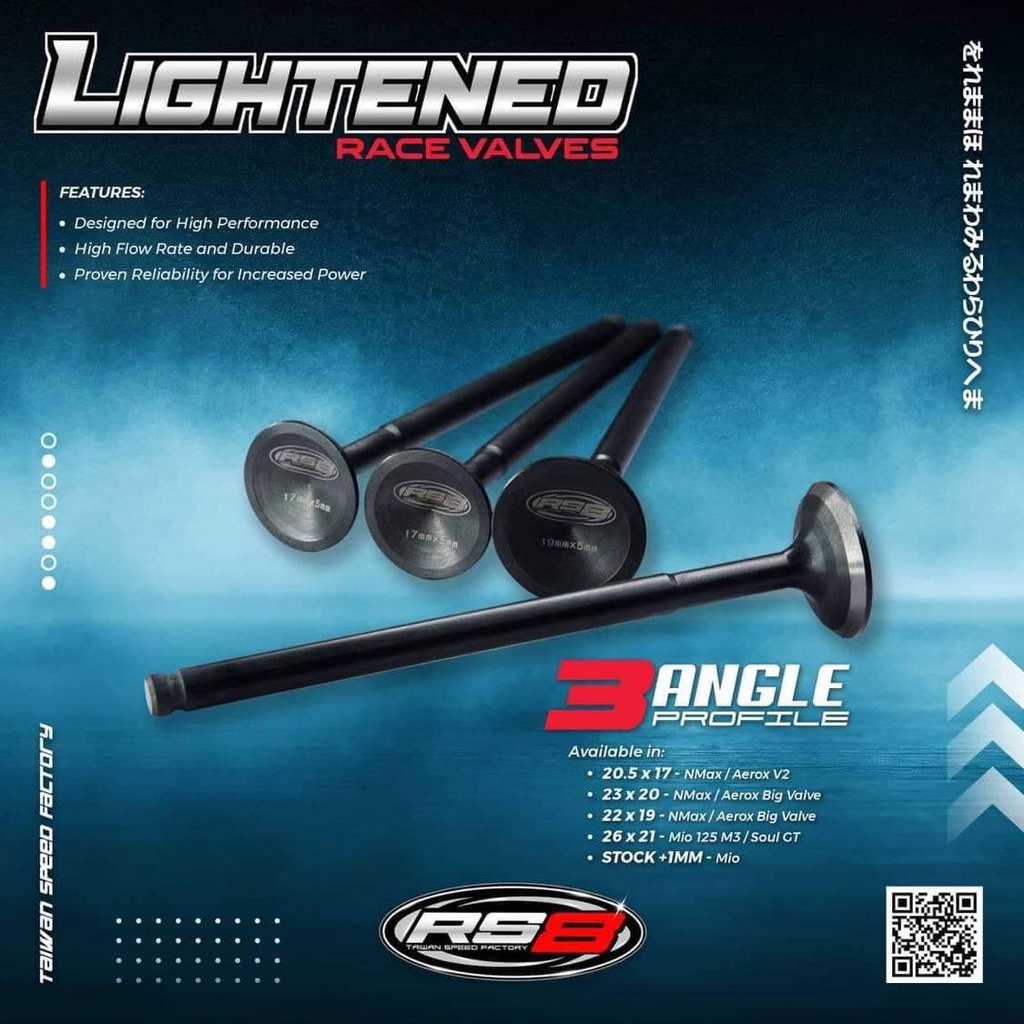 RS8 ENGINE VALVES (TAIWAN SPEED FACTORY) | Shopee Philippines
