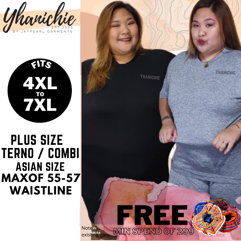XL-7XL Plus Size Tshirt Terno ( Tshirt & Knee Length Shorts) | Shopee ...