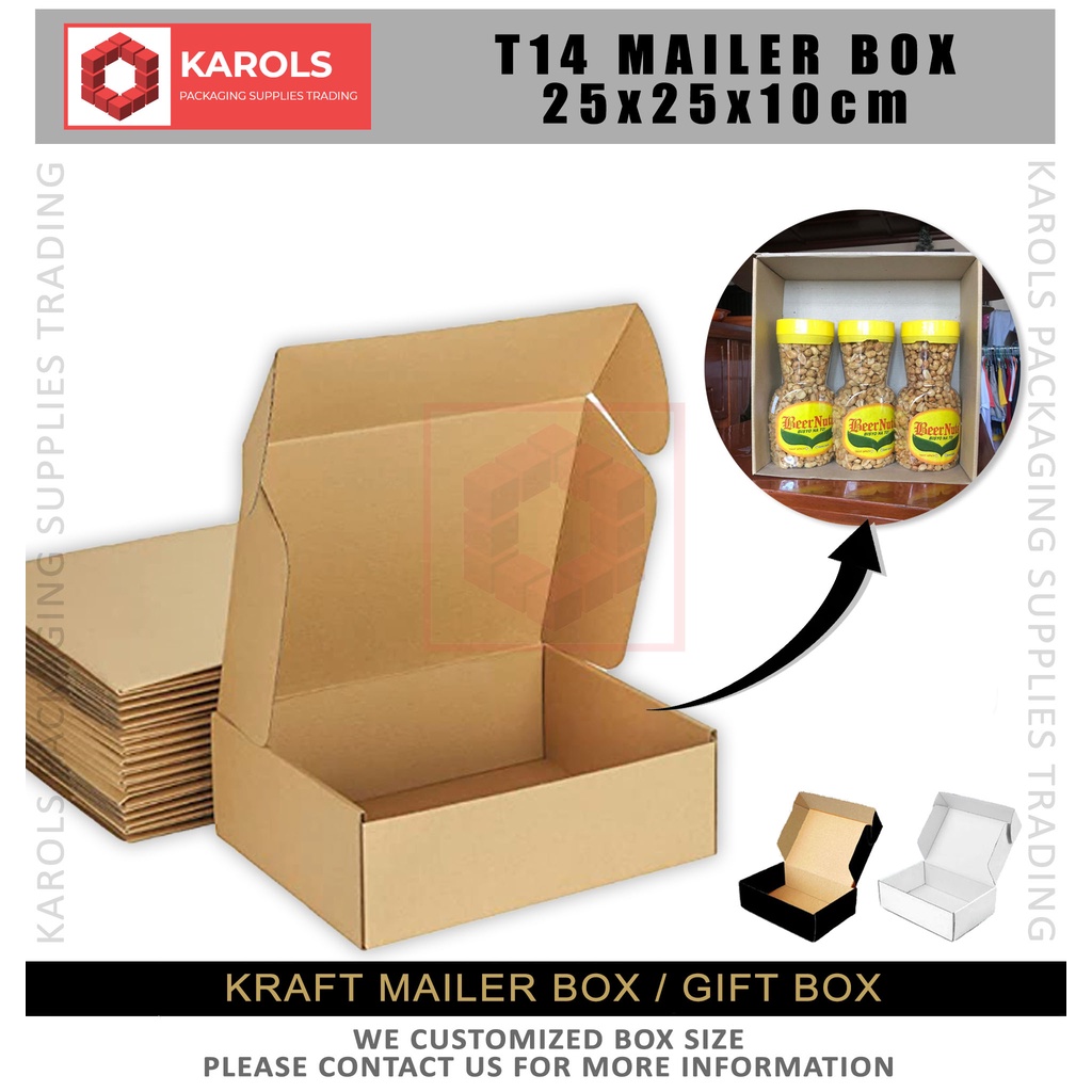 (5PCS) T14 Kraft Mailer Corrugated Box ON HAND Carton box corrugated cardboard packaging ...