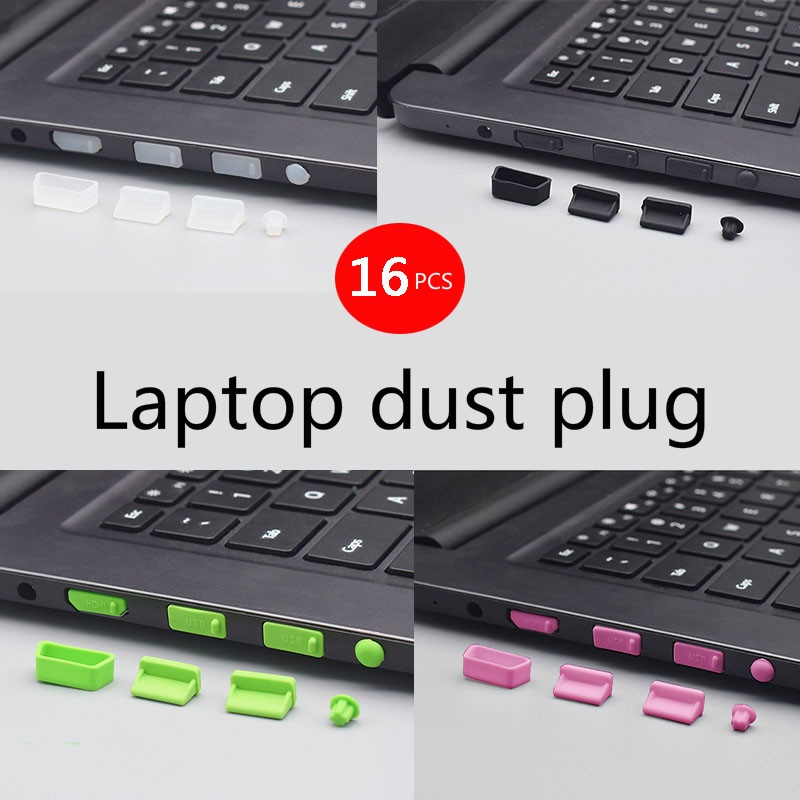 16pcs/set Colorful Silicone Anti Dust Plug Cover Stopper Laptop dust ...