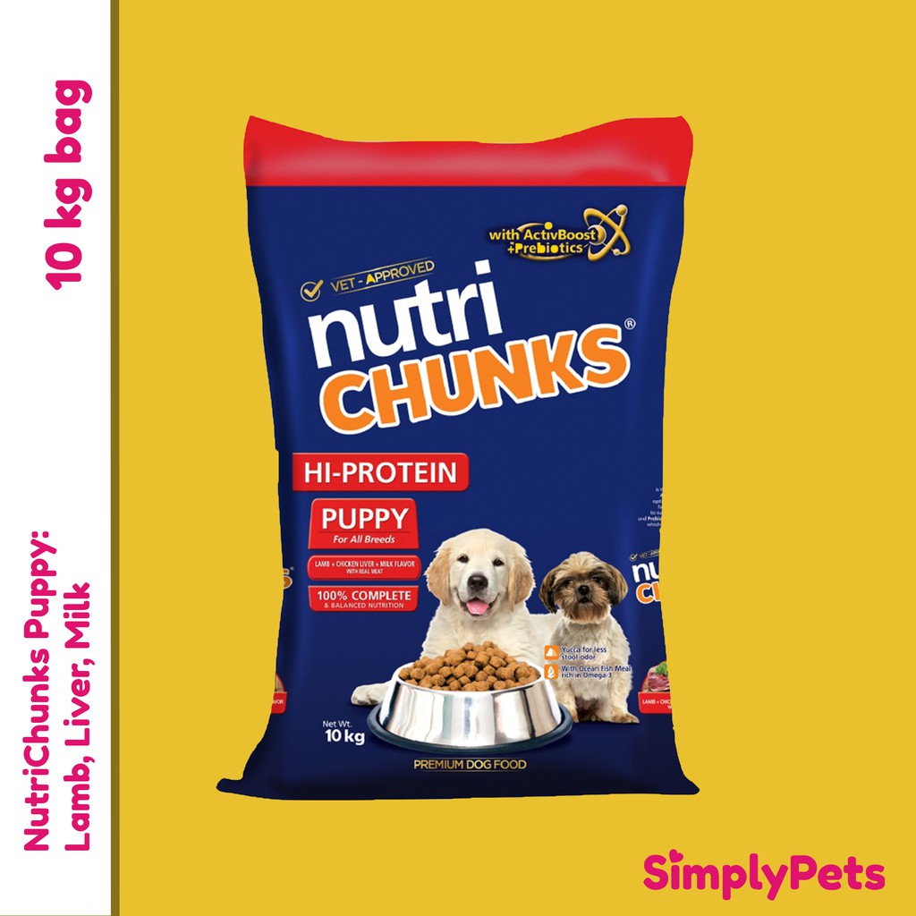 Nutri Chunks Hi-Protein Puppy 10kg (Lamb, Liver & Milk) | Shopee Philippines