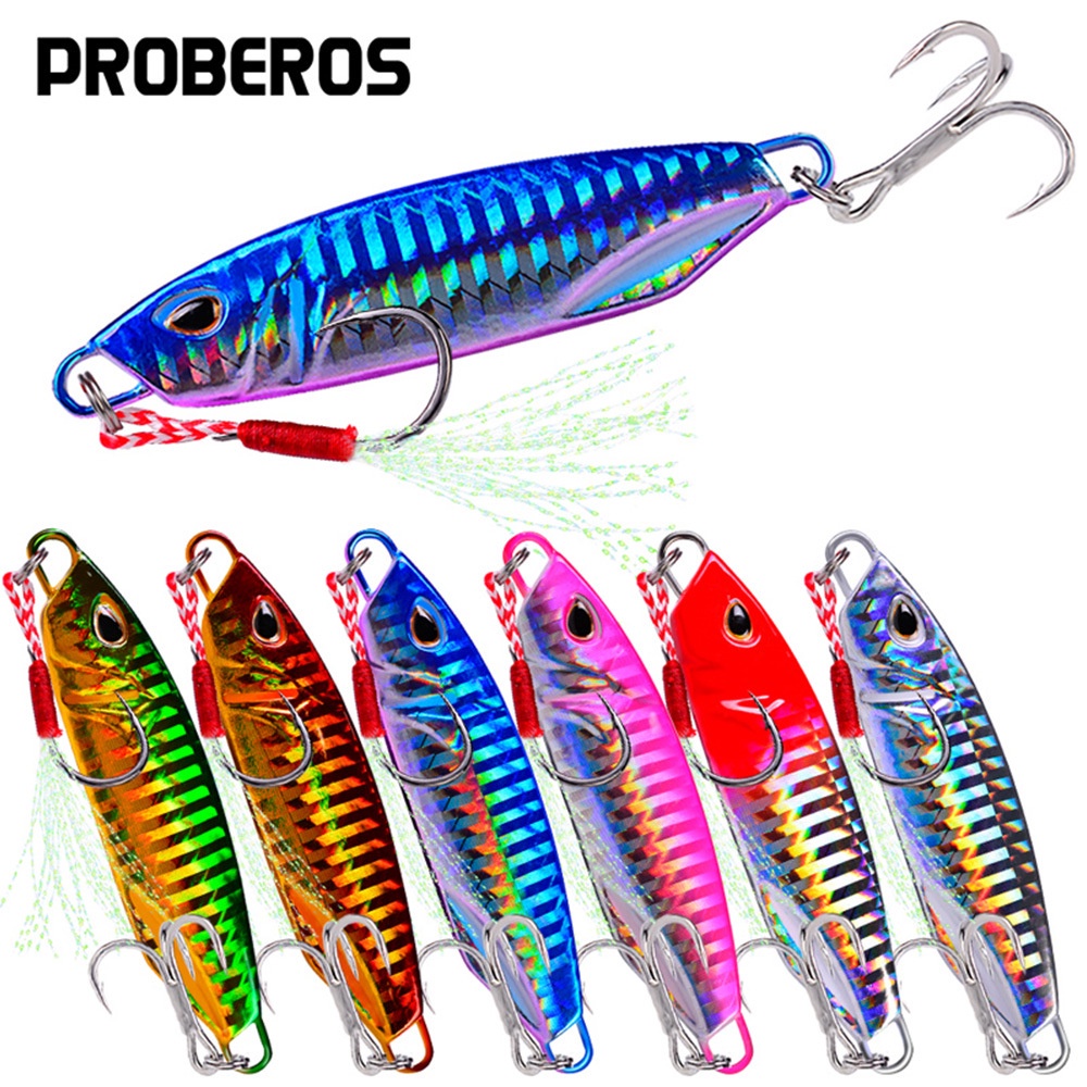 10g-50g Diving Jigs Lead Fish Lure Hard Bait Iron Plate Bait Double ...