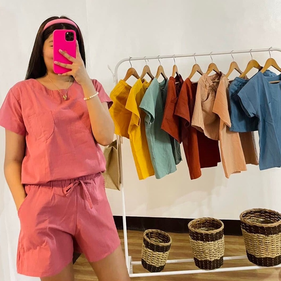 Pocket Linen Coords Short XL and Plus Size | Shopee Philippines