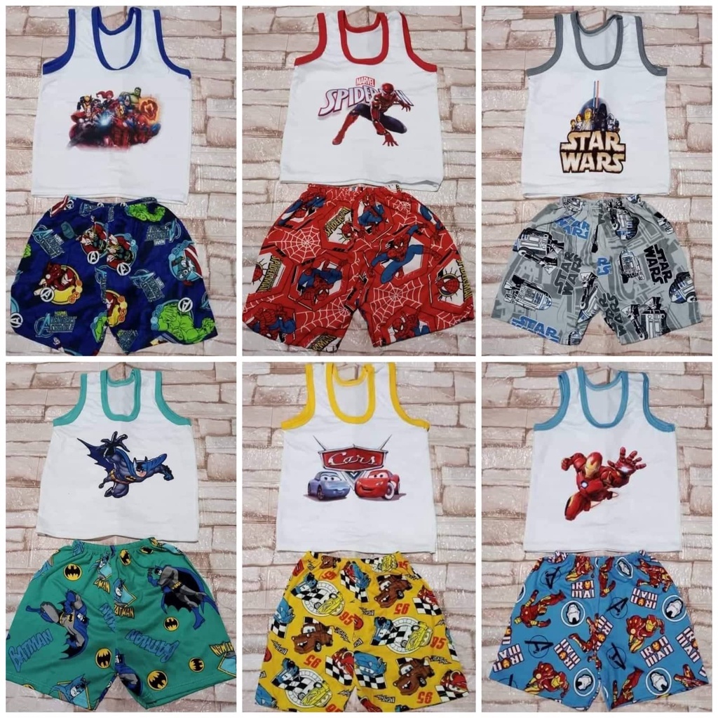 Sublimation Cartoon design Sando and Printed Short Terno for Boys 3-12 ...