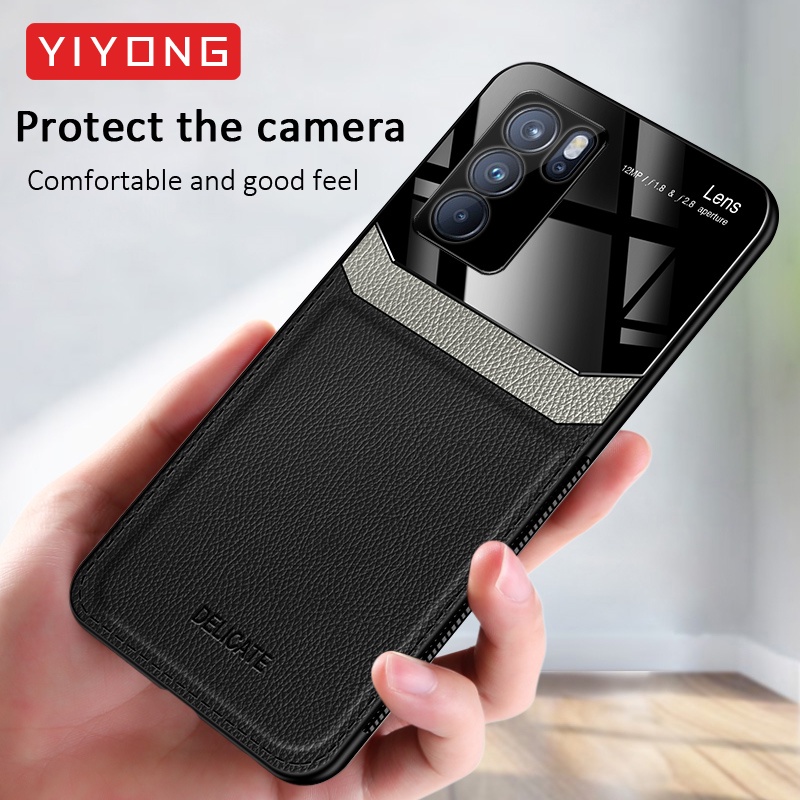 Reno6 Pro Case YIYONG Silicone Frame PU Leather Cover For Oppo Reno 8 7 ...