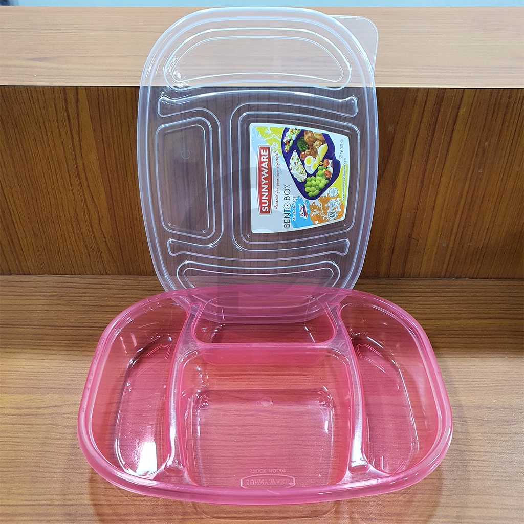 BPA Free Sunnyware 4 Division Bento Box Lunch Box Plastic Baunan 509 ...
