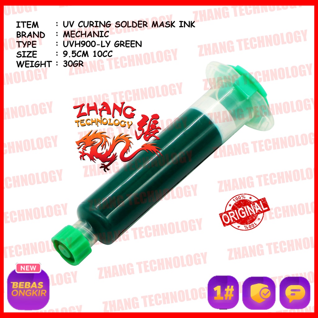 Pasta COATING PCB UV CURABLE SOLDER MASK MECHANIC LVH900 10CC GREEN ...