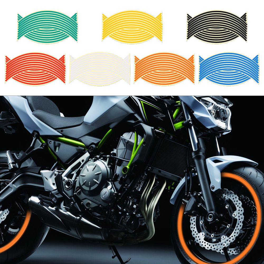 Car motorcycle auto Wheel Sticker Reflective Rim Stripe Tape Bike ...